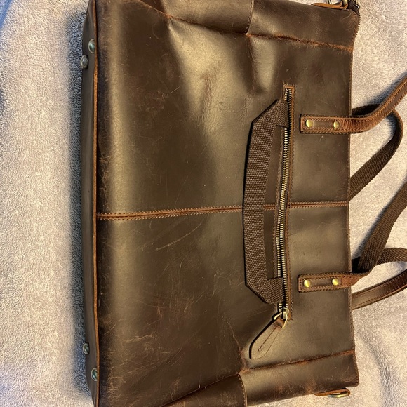 S-Zone | Bags | Szone Heavyweight Leather Laptop Bag 2x15 | Poshmark